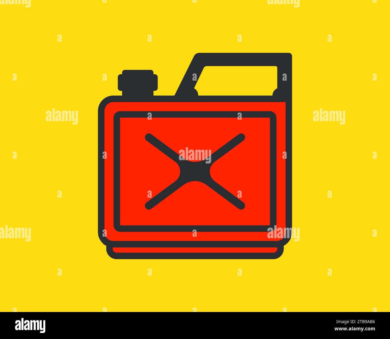 The red icon is a gasoline canister. flat vector illustration Stock ...