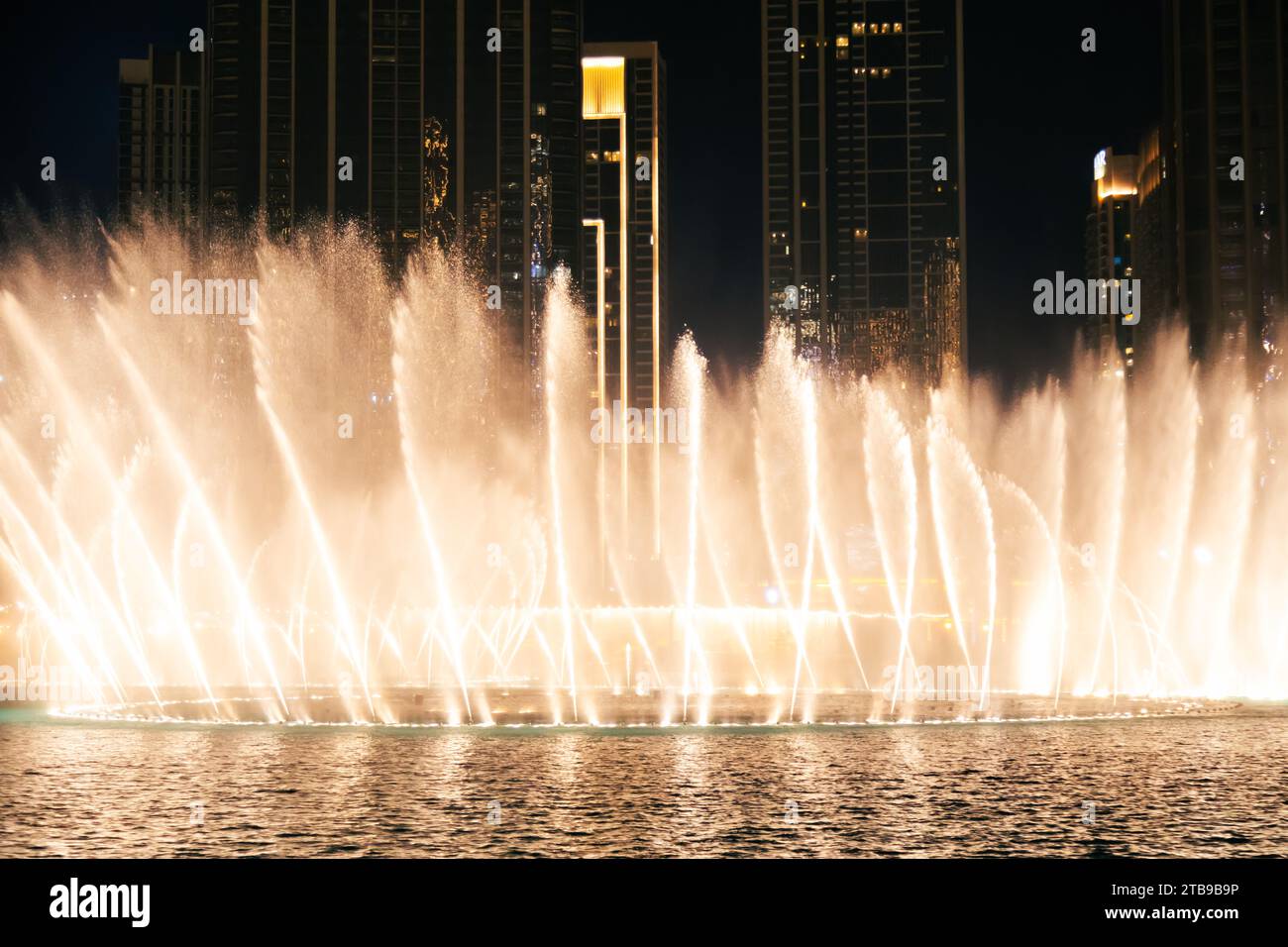 The dancing fountain shooting water up during music Stock Photo - Alamy