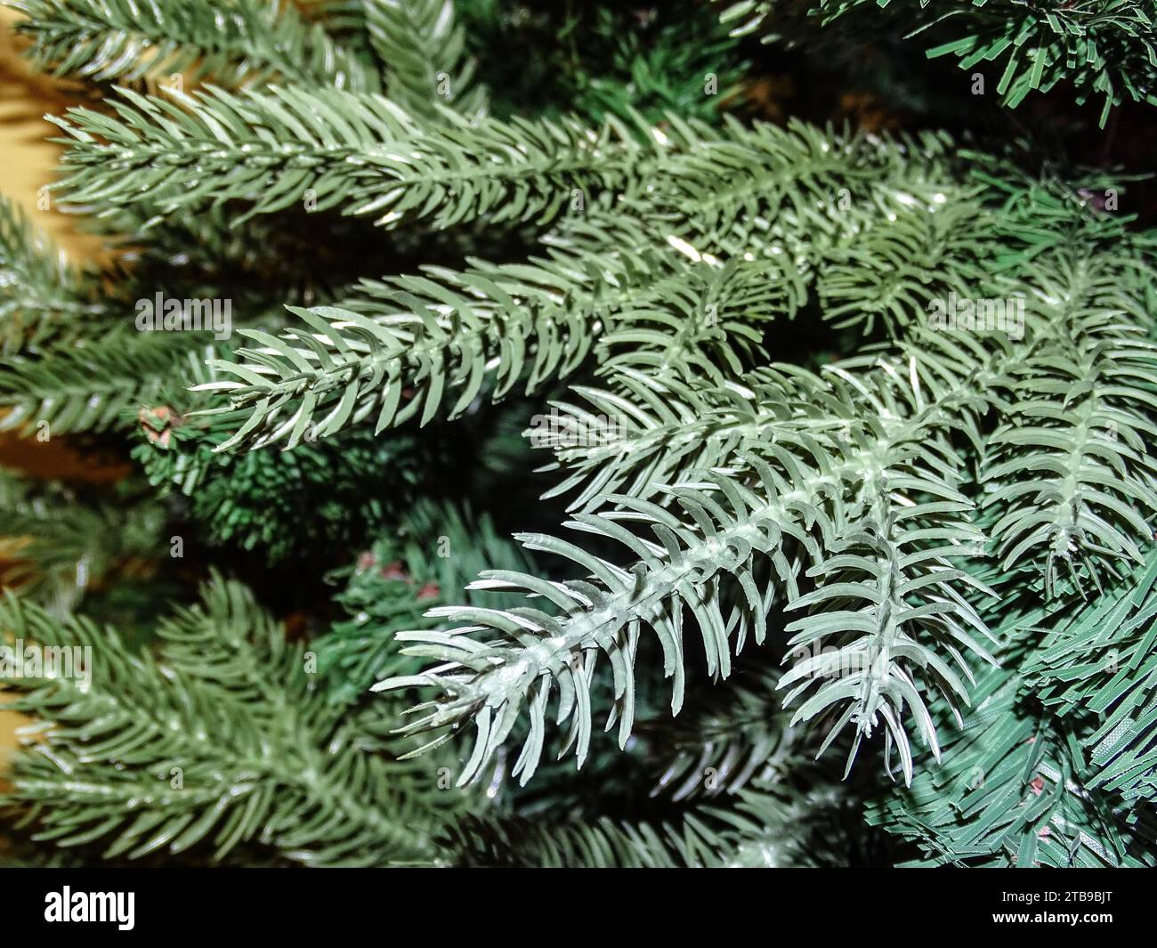 Branches of an artificial Christmas tree. Details Stock Photo - Alamy