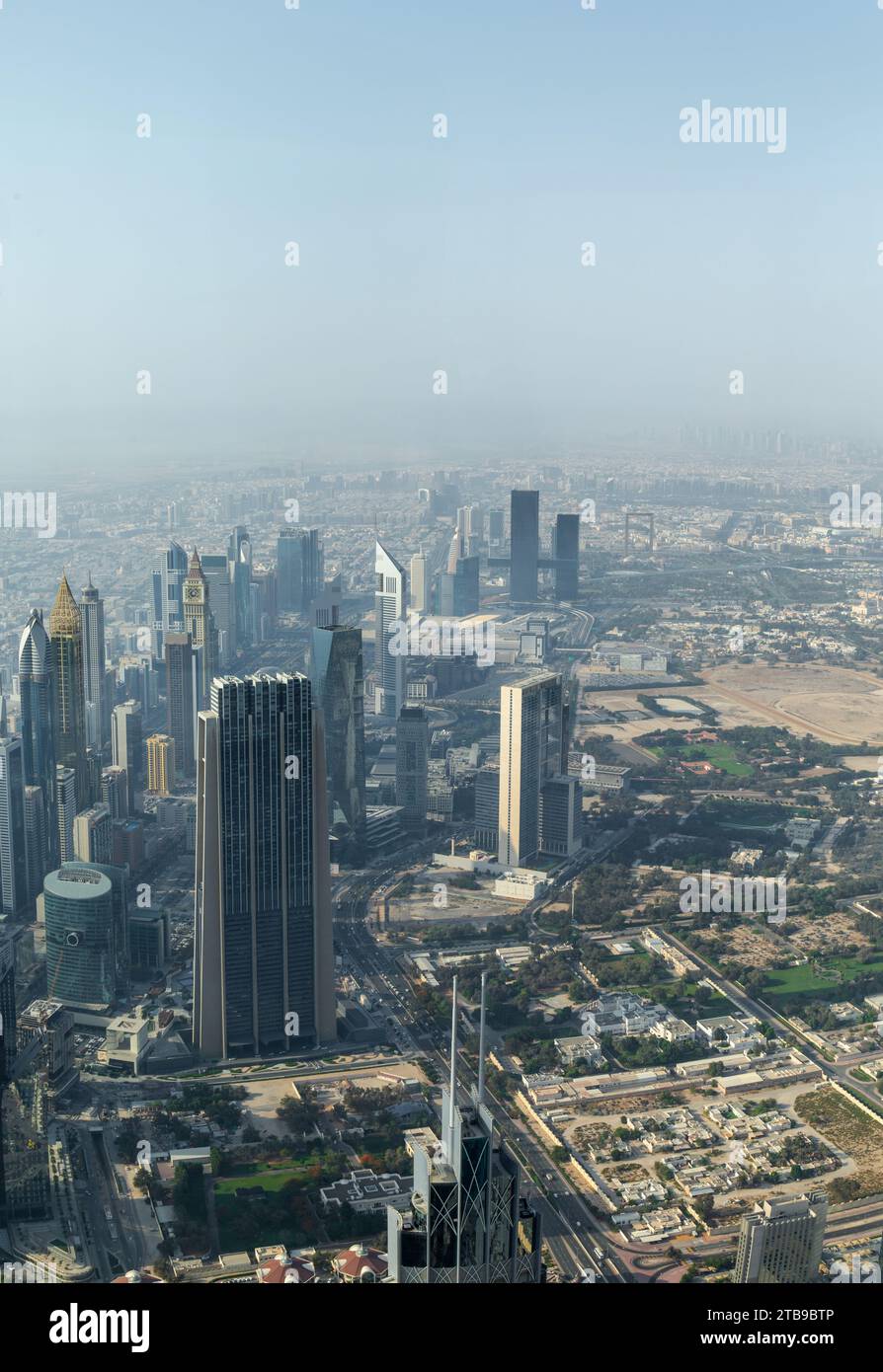 Aerial view of Dubai skyscrapers view from Burj Khalifa Stock Photo - Alamy