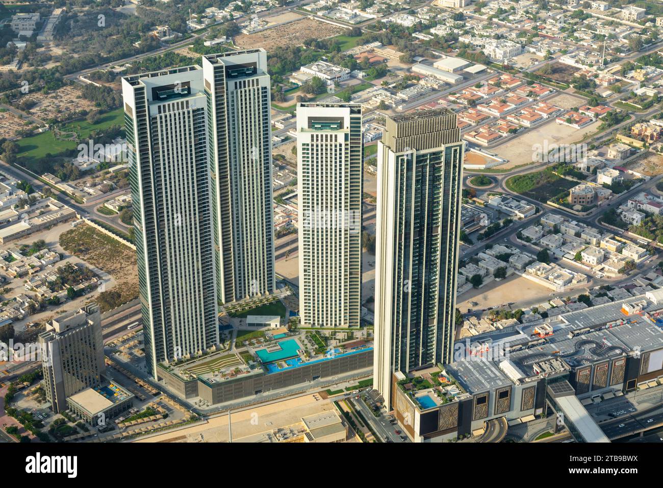 Aerial view of Dubai skyscrapers view from Burj Khalifa Stock Photo - Alamy