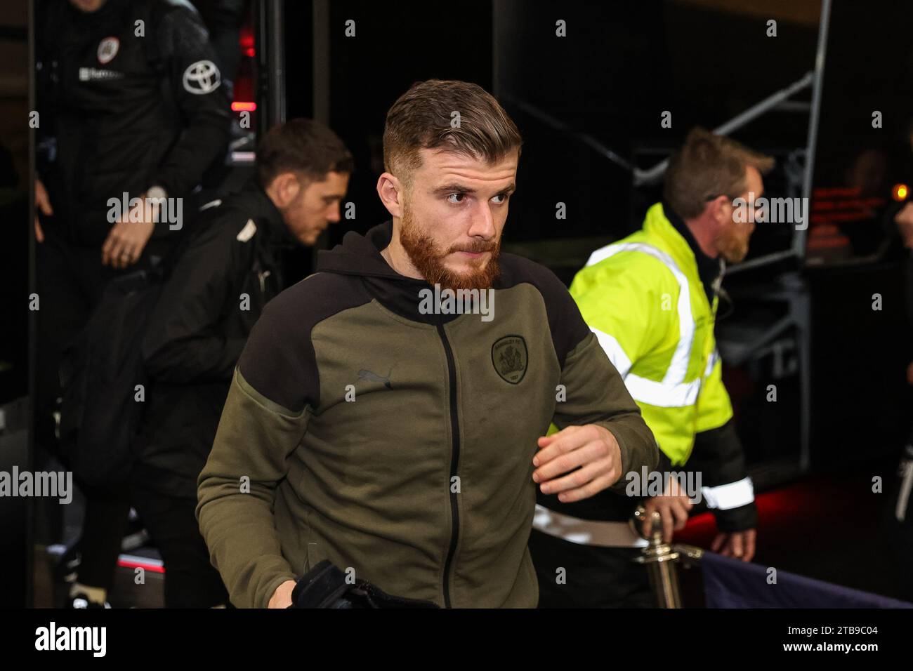 Nicky Cadden #7 of Barnsley arrives during the Bristol Street Motors ...