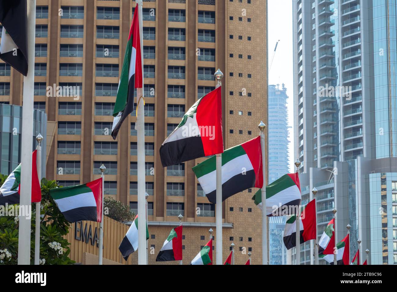 Waving united arab emirates flags hi-res stock photography and images ...