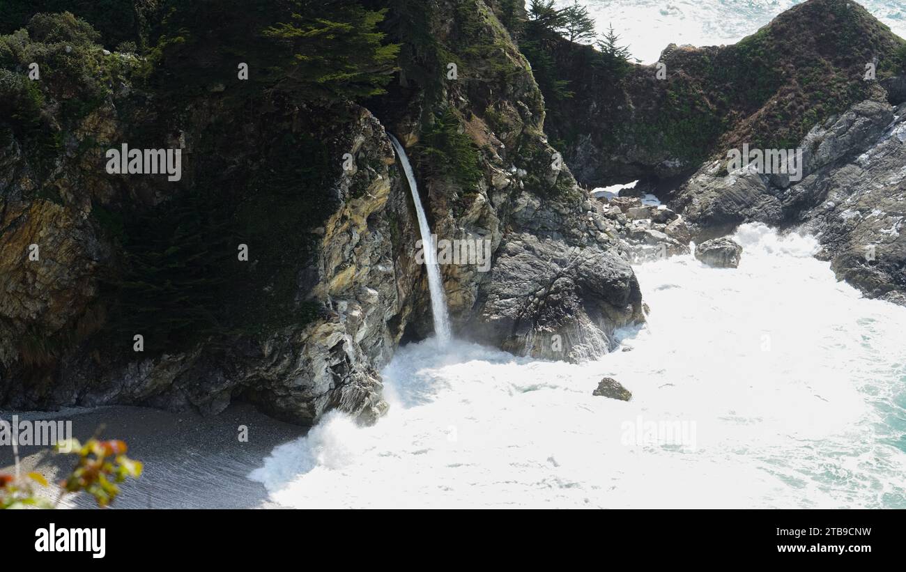California's McWay Falls in Big Sur Stock Photo - Alamy