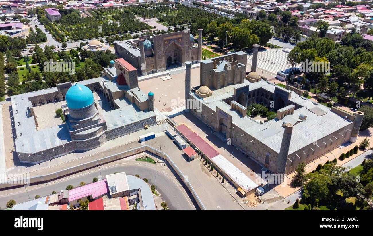 Aerial view of Registan Square in Samarkand Uzbekistan Stock Photo - Alamy