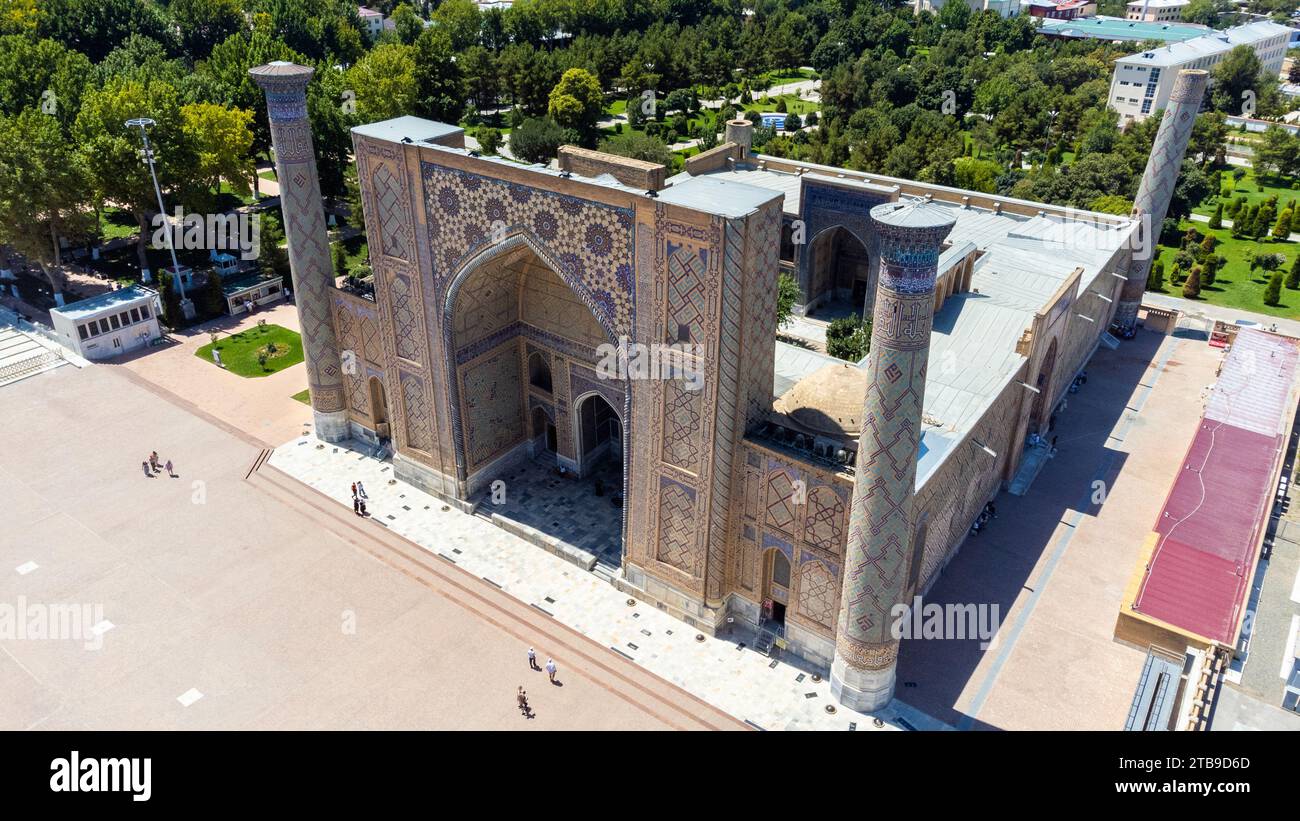 Aerial view of Registan Square in Samarkand Uzbekistan Stock Photo - Alamy