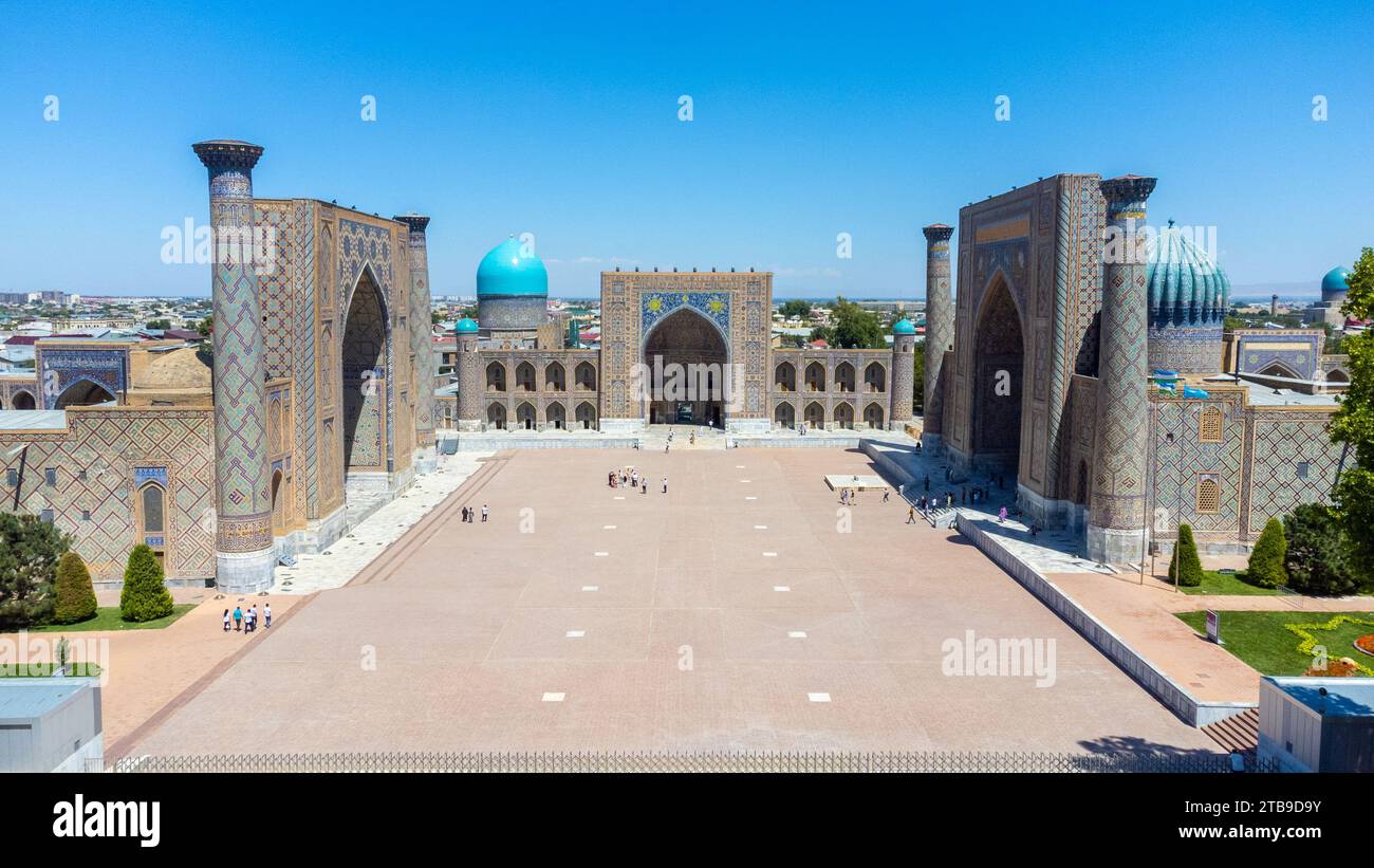 Aerial view of Registan Square in Samarkand Uzbekistan Stock Photo - Alamy