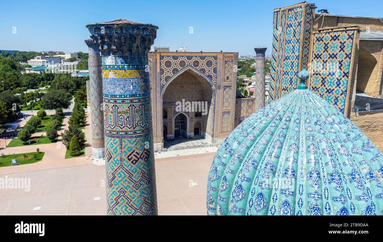 Aerial view of Registan Square in Samarkand Uzbekistan Stock Photo - Alamy