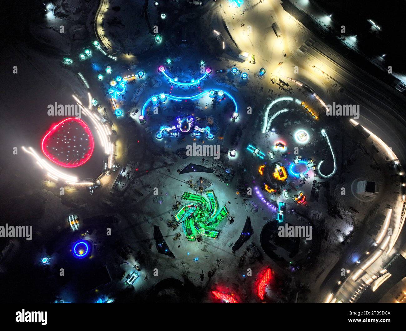 Harbin, China. 05th Dec, 2023. The 25th Ice and Snow World Main Tower ...