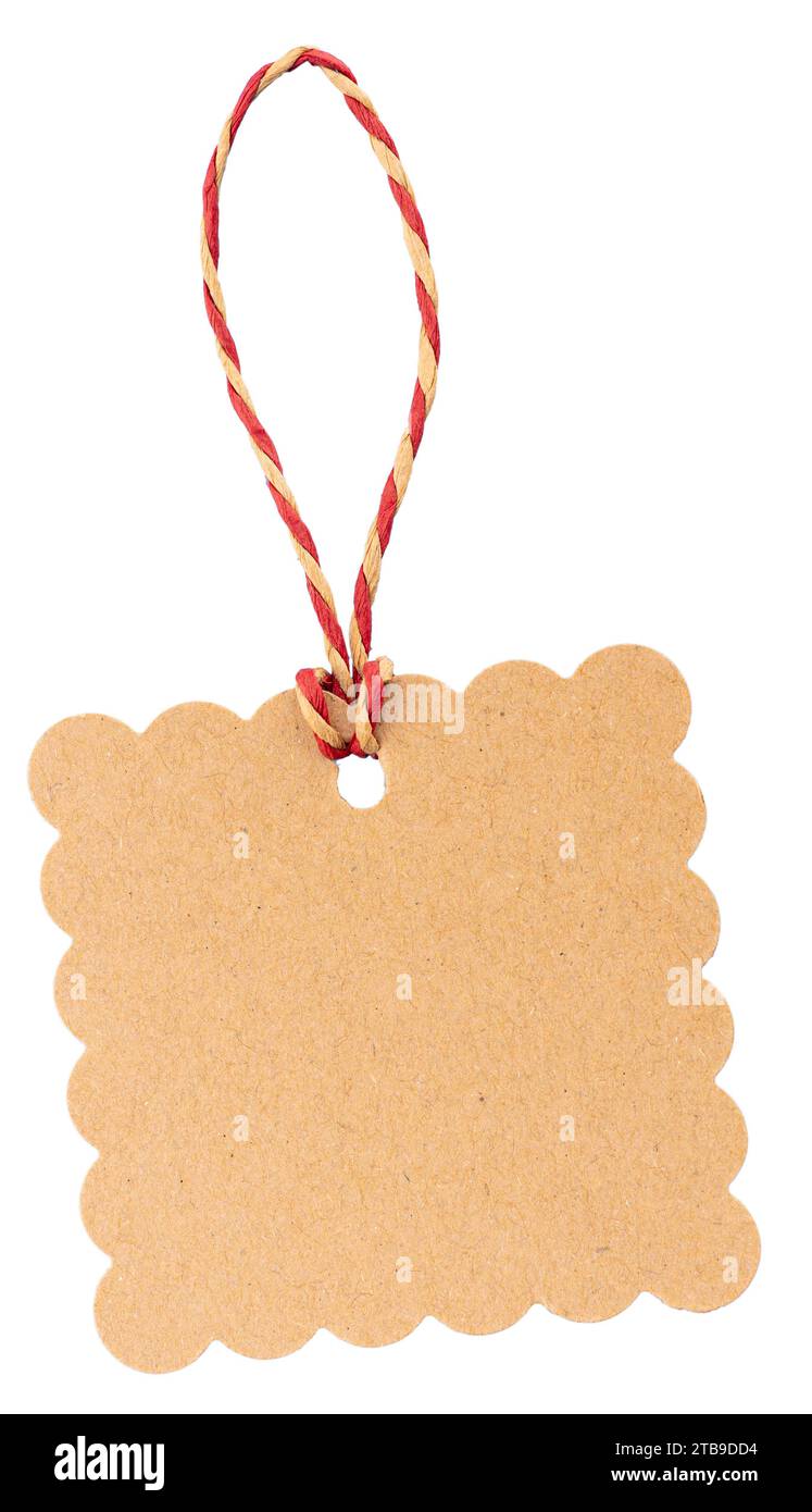 Blank cardboard price tag isolated on white background. Square shape ...