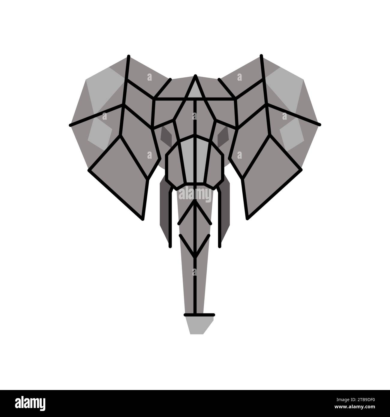 Geometric elephant head vector flat element. Wall decor for the ...