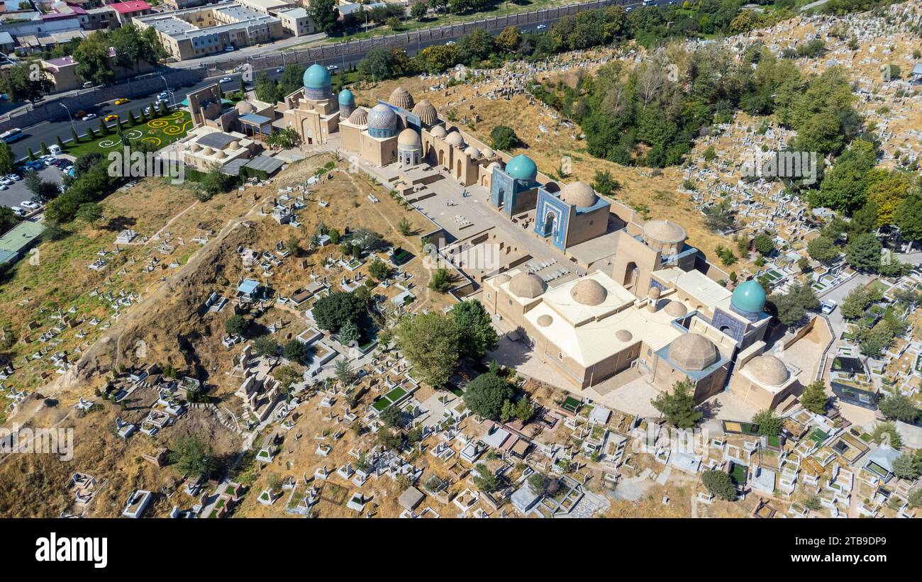 Aerial view of Shah-i-Zinda necropolis in Samarkand Uzbekistan Stock ...