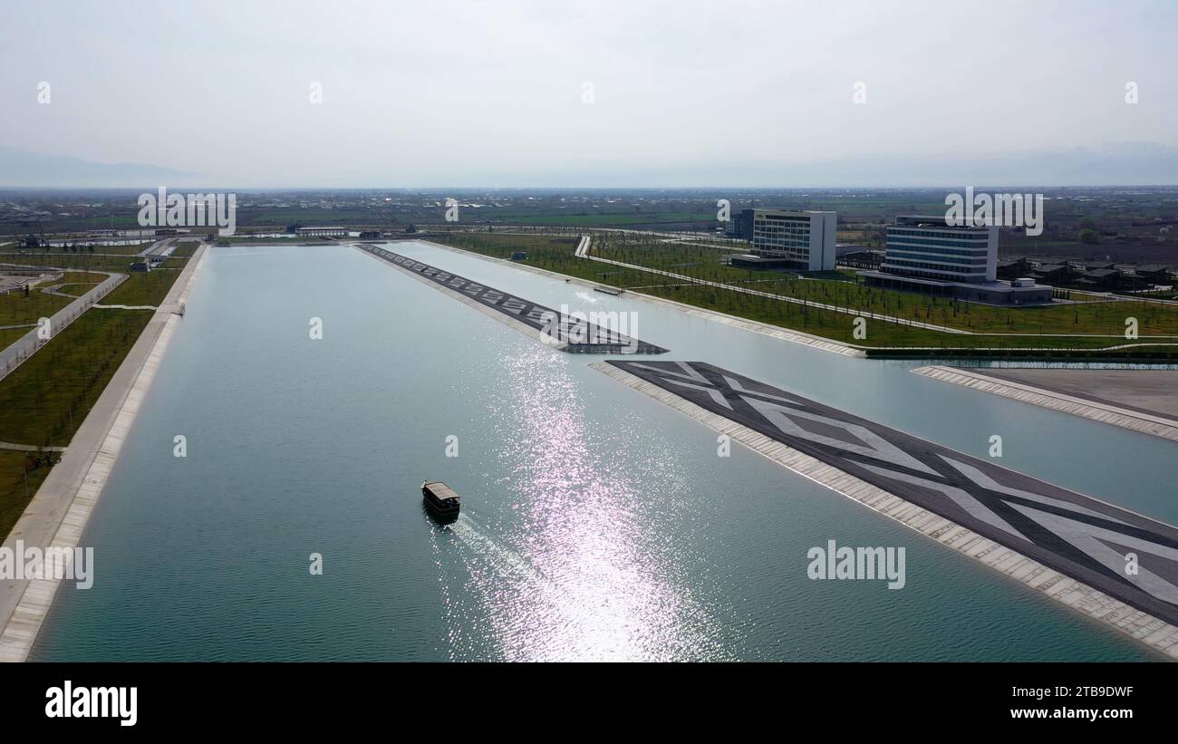 Aerial view of the Silk Road Samarkand is a modern multiplex Stock ...