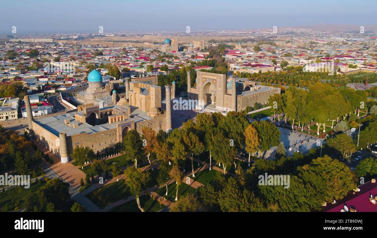 Samarkand uzbekistan aerial view registan hi-res stock photography and ...