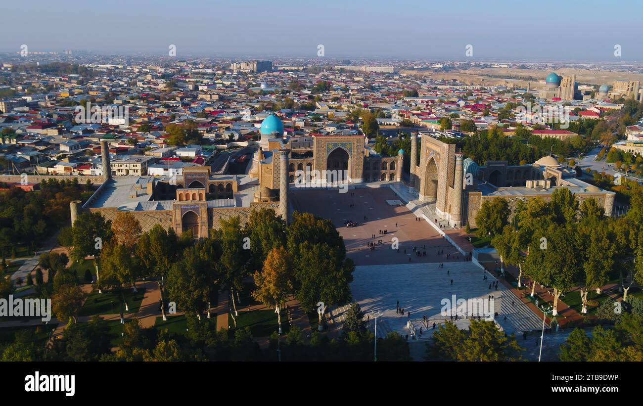 Samarkand uzbekistan aerial view registan hi-res stock photography and ...