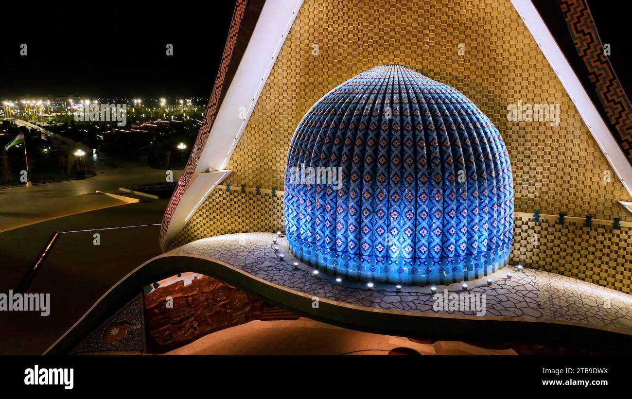 Tashkent, Uzbekistan - December 14, 2022: Aerial view of Huma bird ...