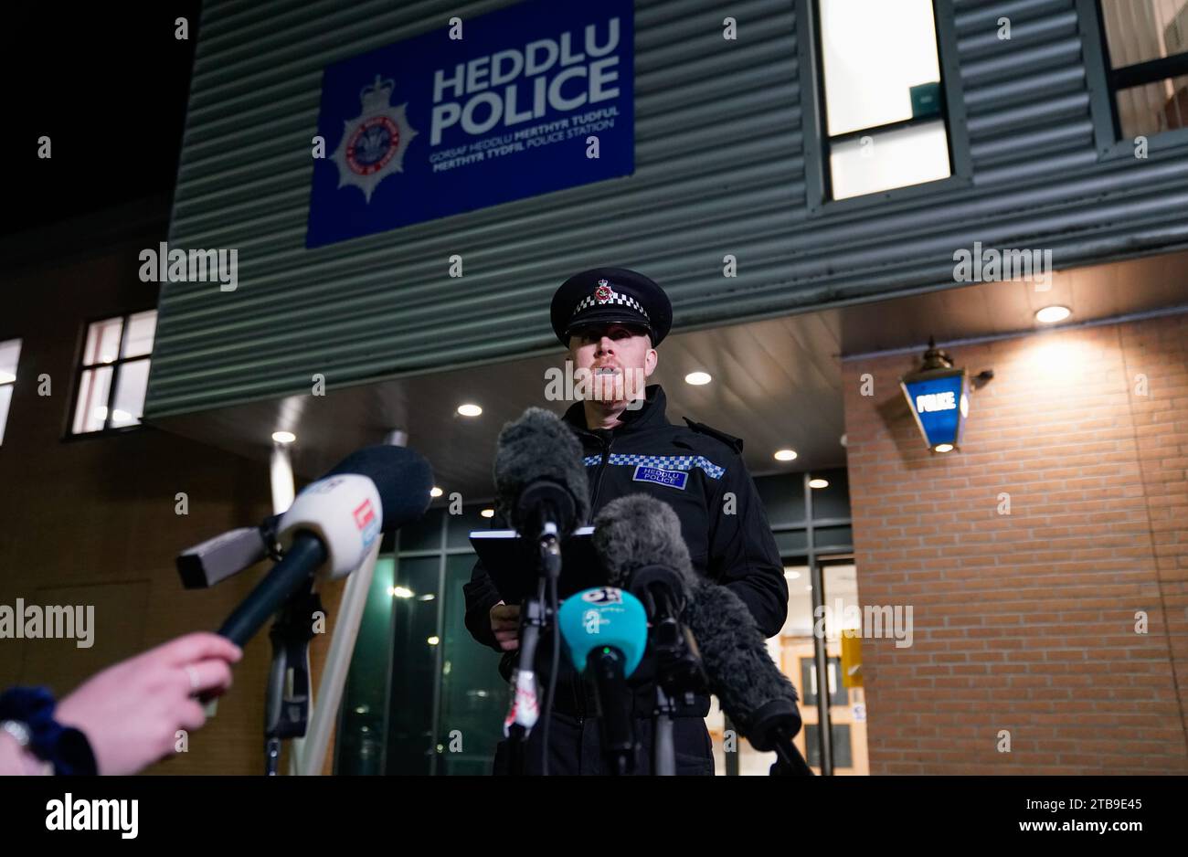 Chief Inspector Rob Miles of South Wales Police makes a statement to ...