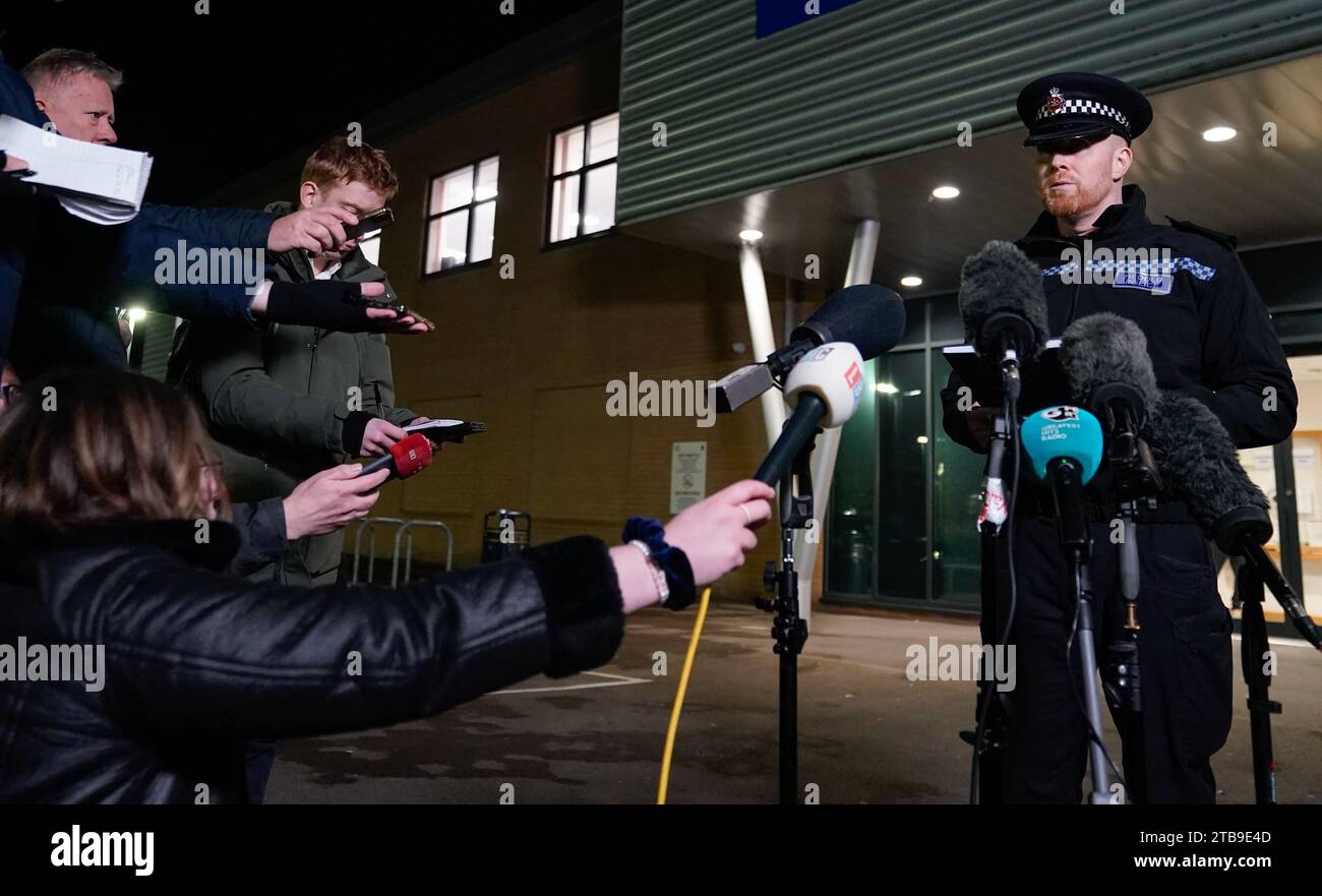 Chief Inspector Rob Miles of South Wales Police makes a statement to ...
