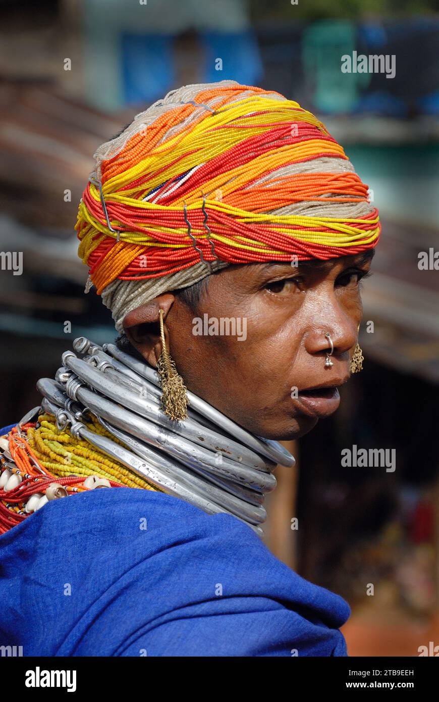 Tribal portrait. The Bonda, also known as Remo, are a Munda ethnic ...