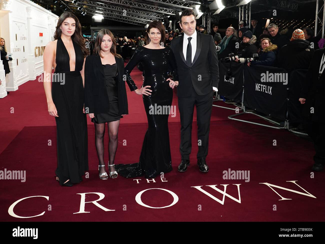 Claudia Harrison (second from right) arrives for the Crown finale ...