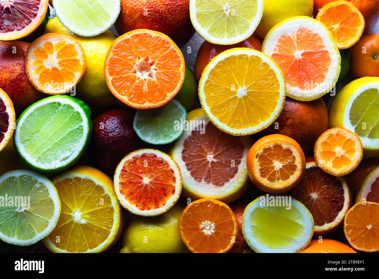 A close-up arrangement of assorted citrus fruits, embodying the concept ...