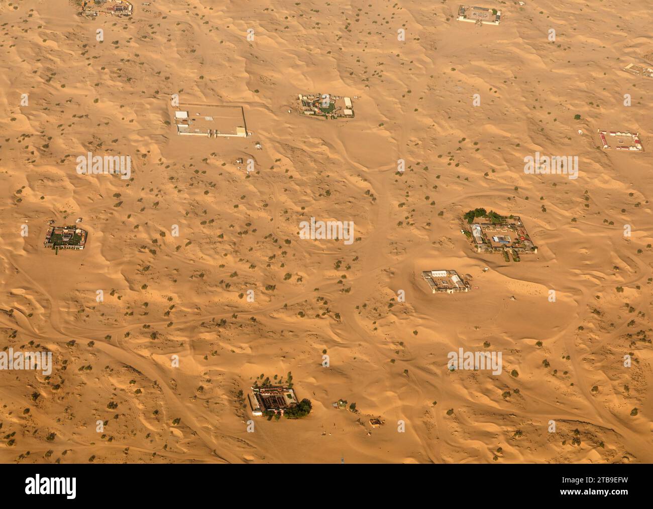 Aerial view of Dubai deserts with settlements Stock Photo - Alamy