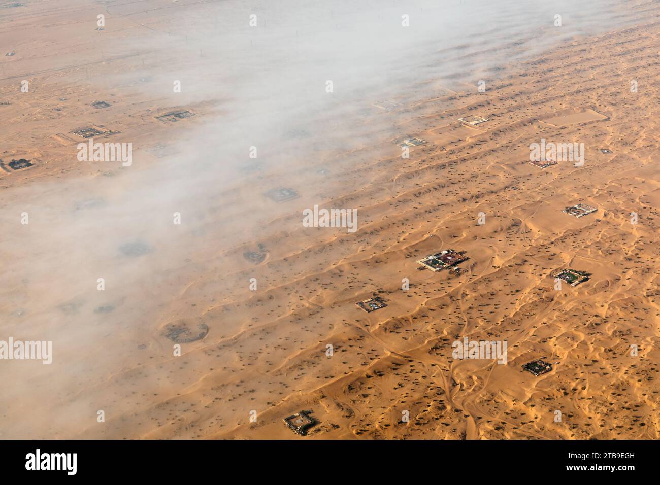 Aerial view of Dubai deserts with settlements Stock Photo - Alamy