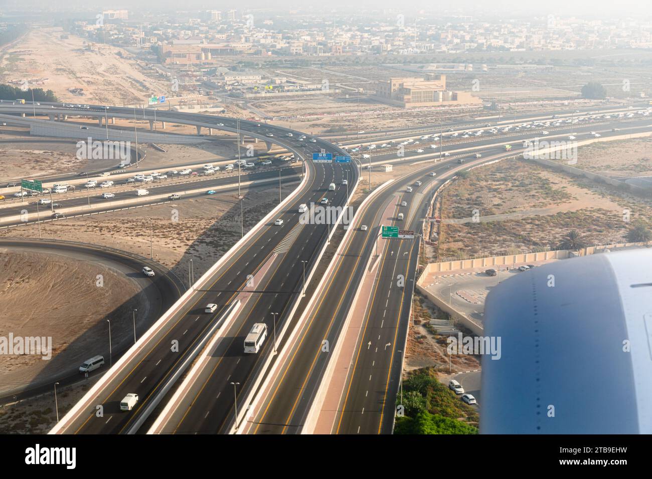 Aerial view of Dubai highways with cars Stock Photo - Alamy
