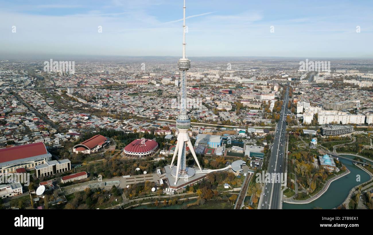 Aerial view of Television Tower in Tashkent city Uzbekistan Stock Photo ...