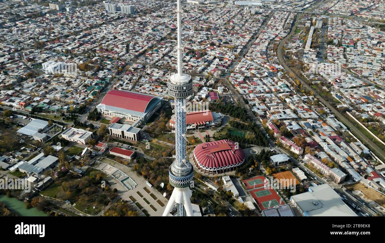 Aerial view of Television Tower in Tashkent city Uzbekistan Stock Photo ...