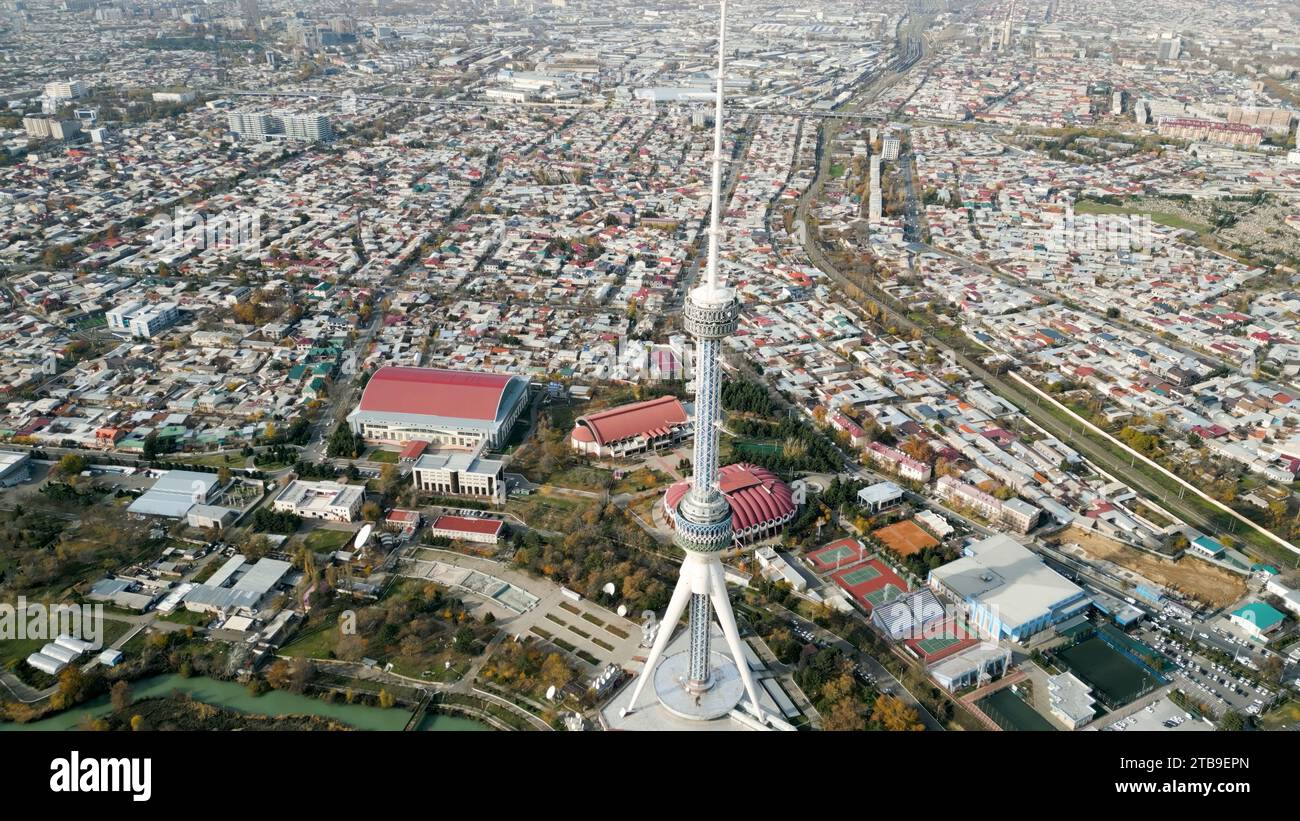 Aerial view of Television Tower in Tashkent city Uzbekistan Stock Photo ...