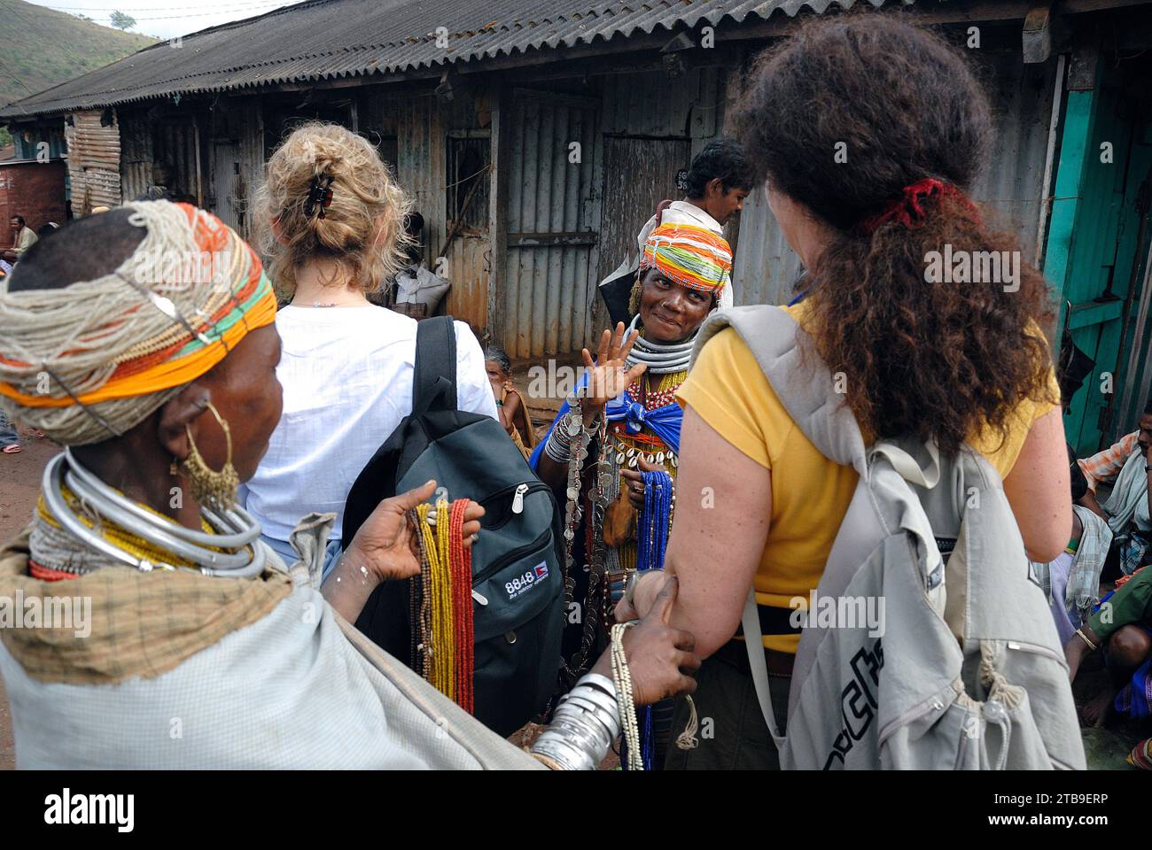 Bonda people are selling traditional ornaments to foreigners. The Bonda ...