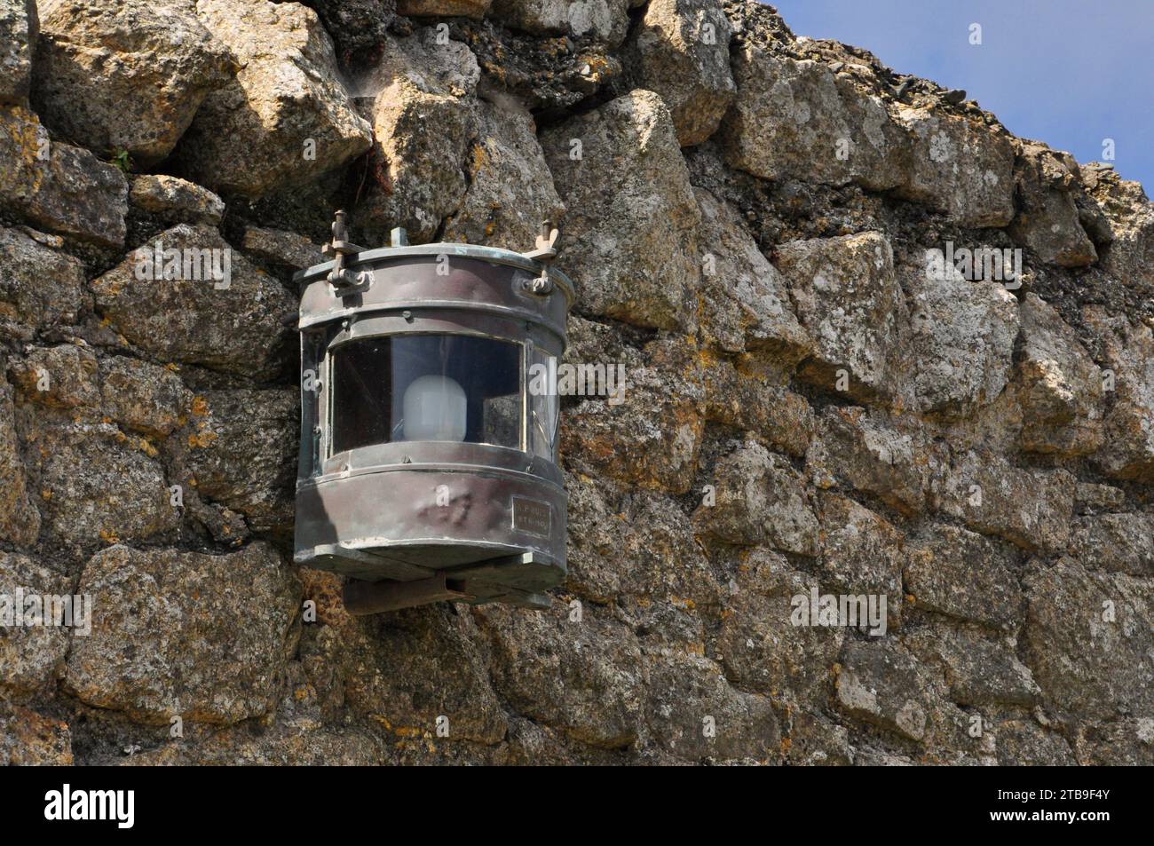 Old ships navigation lamp from WW2 having been re-purposed to provide a ...