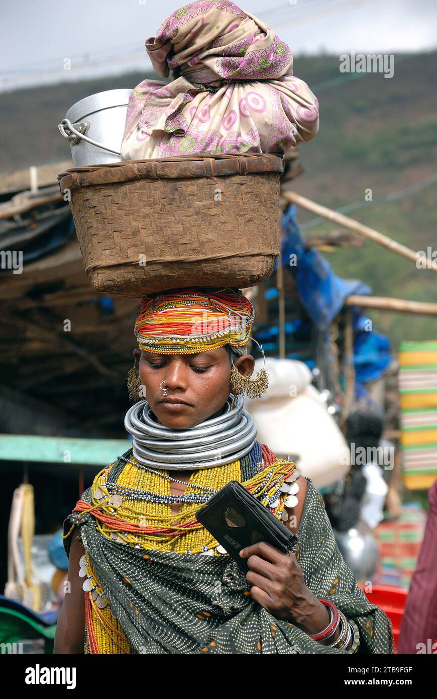 Tribal portrait. The Bonda, also known as Remo, are a Munda ethnic ...