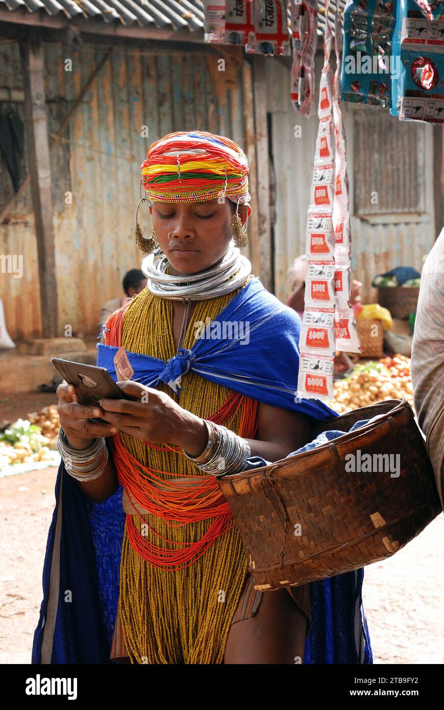 Tribal portrait. The Bonda, also known as Remo, are a Munda ethnic ...