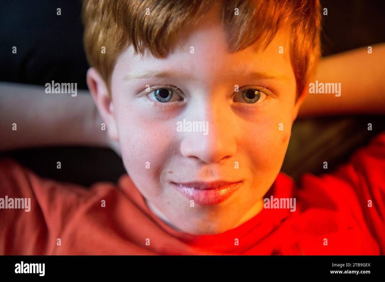 Close-up portrait of a young boy; Atlanta, Georgia, United States of ...