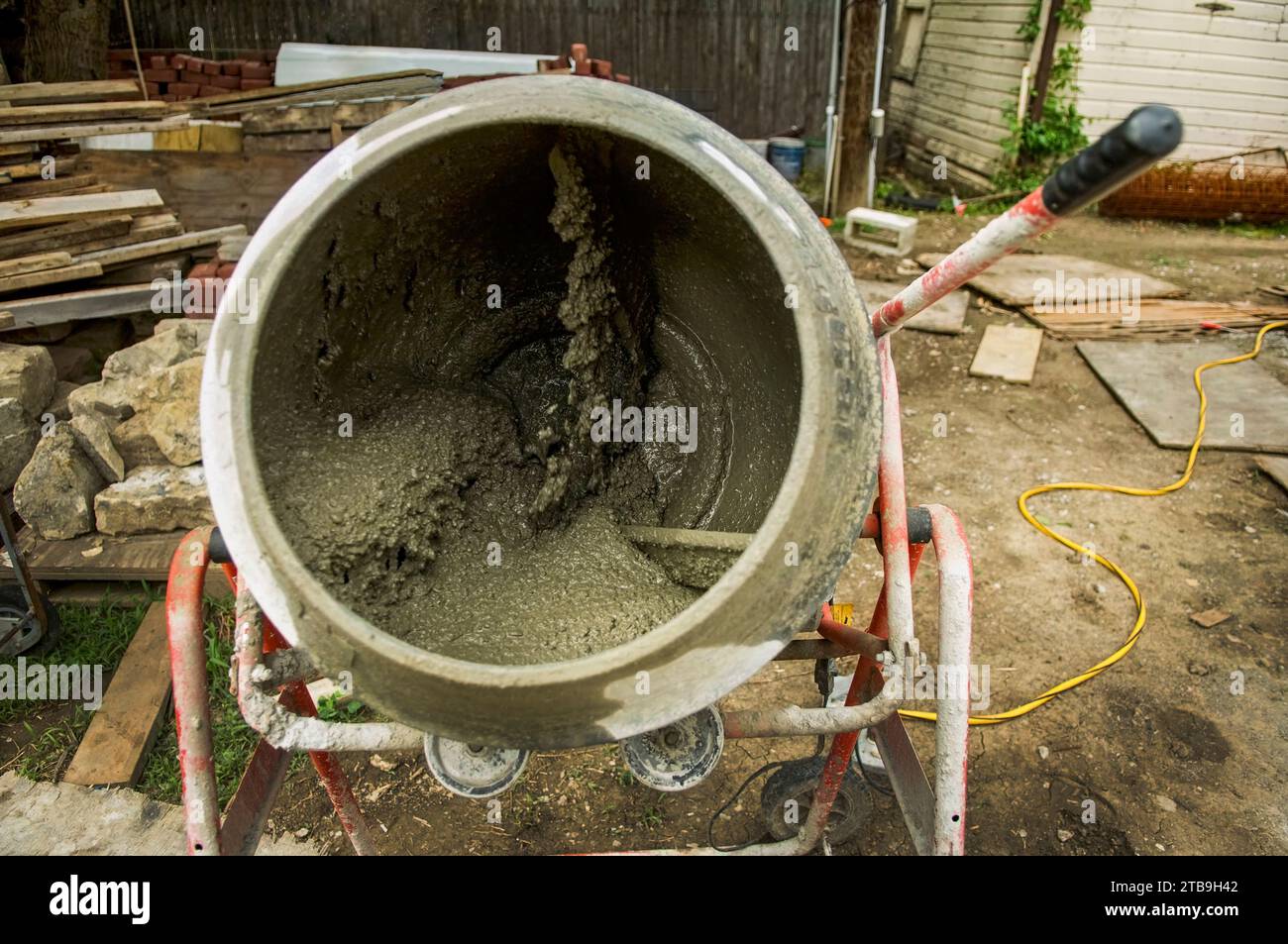 Close up concrete mixer spinning hi-res stock photography and images ...