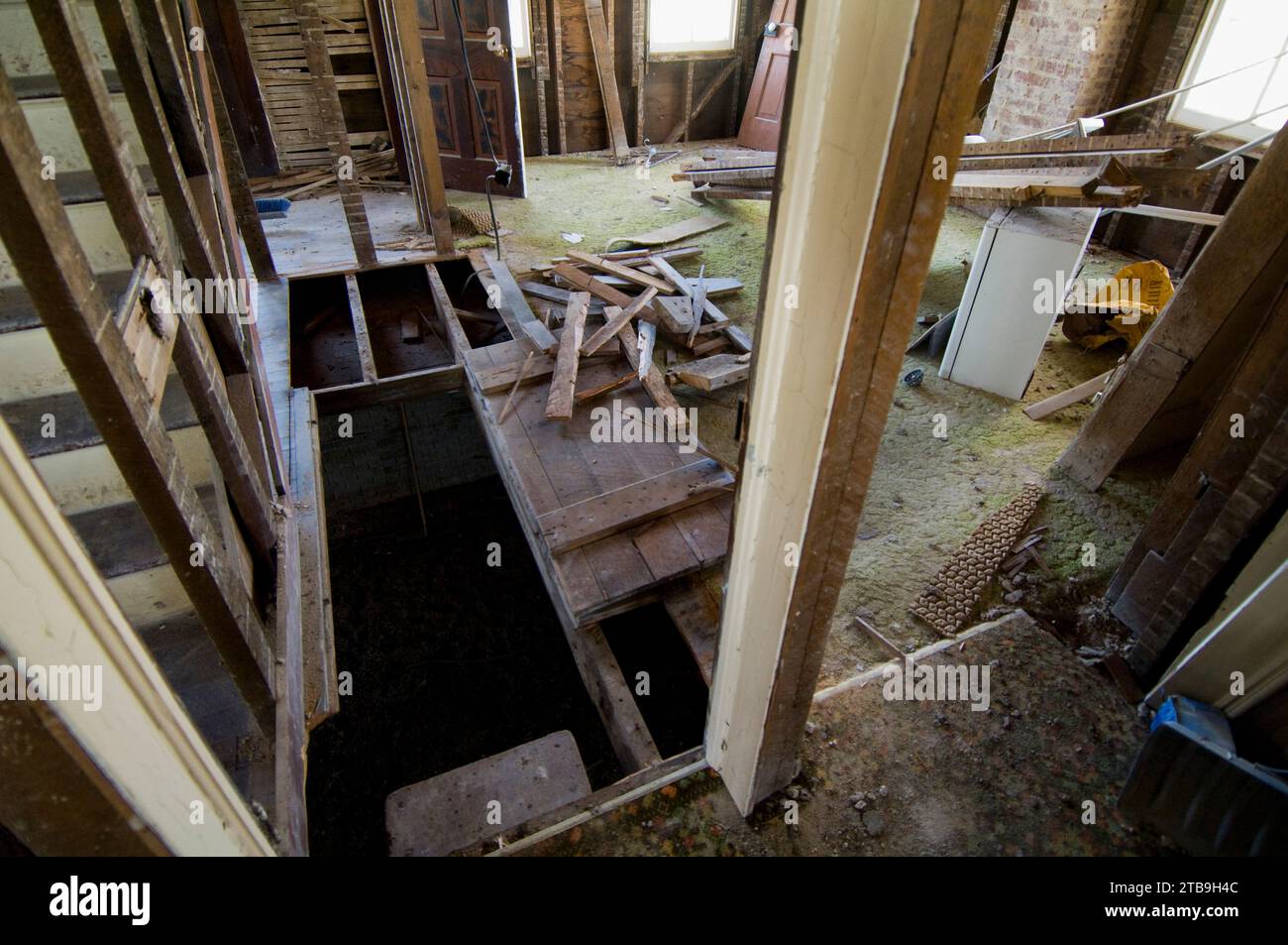 Construction on a farmhouse, renovating the interior; Dunbar, Nebraska ...