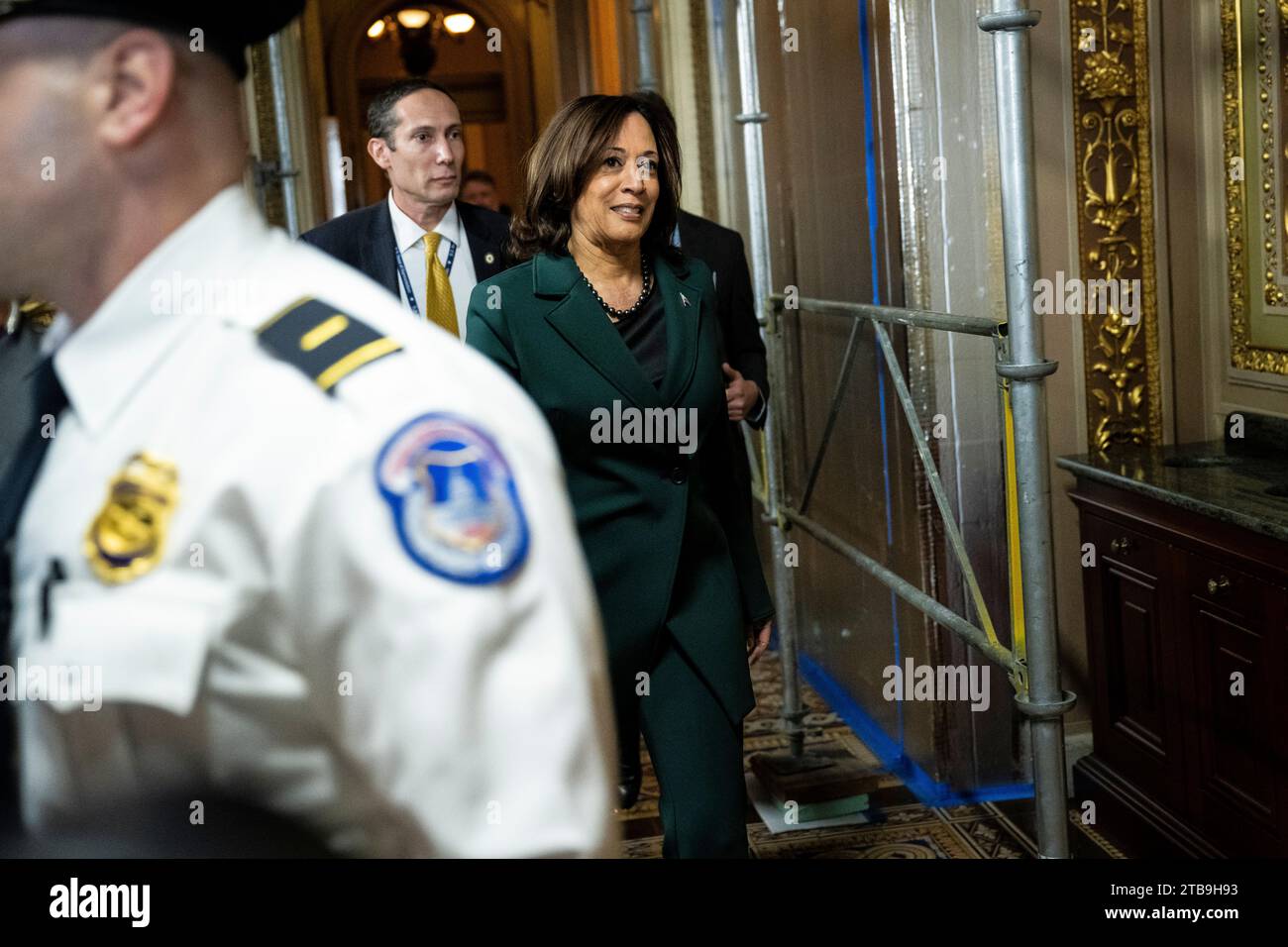 Washington, USA. 05th Dec, 2023. Vice President Kamala Harris arrives ...