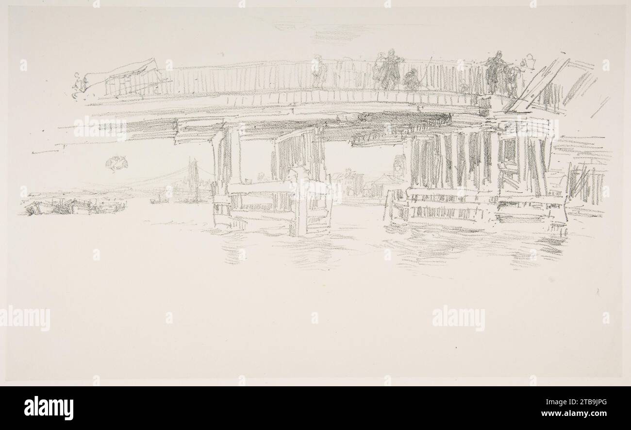 Old Battersea Bridge 1917 by James McNeill Whistler Stock Photo - Alamy