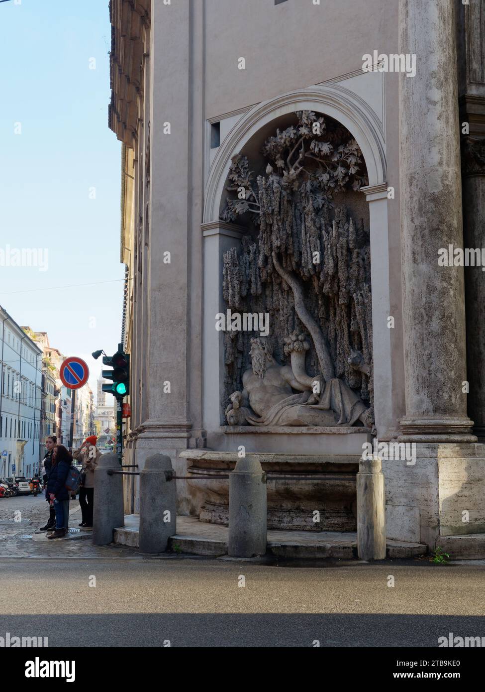 Beautiful historic artwork at a road junction in the centre of the city ...