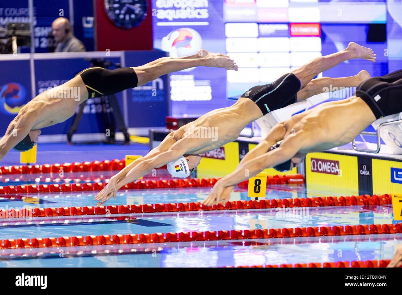 David Popvici of Romania during Men´s 4x50m Freestyle Final at the LEN ...