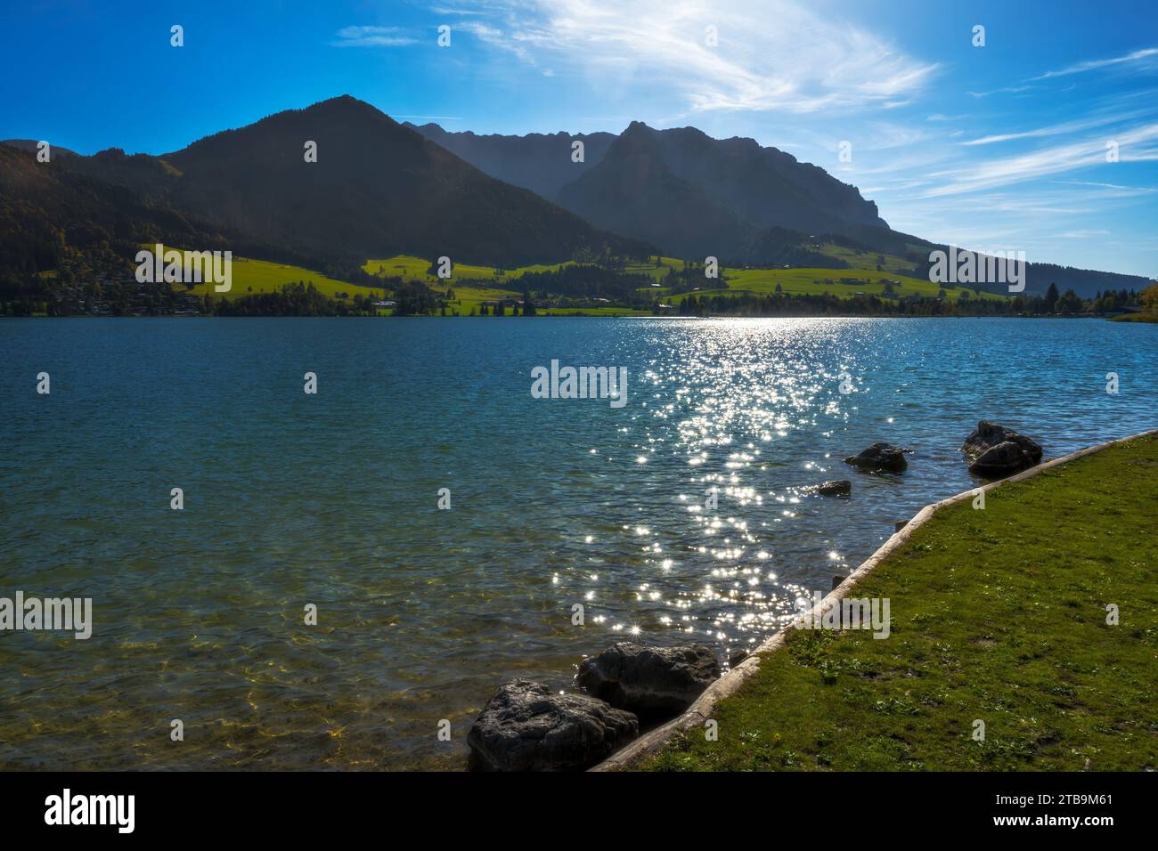 The idyllic lake Walchsee in Austria Stock Photo - Alamy