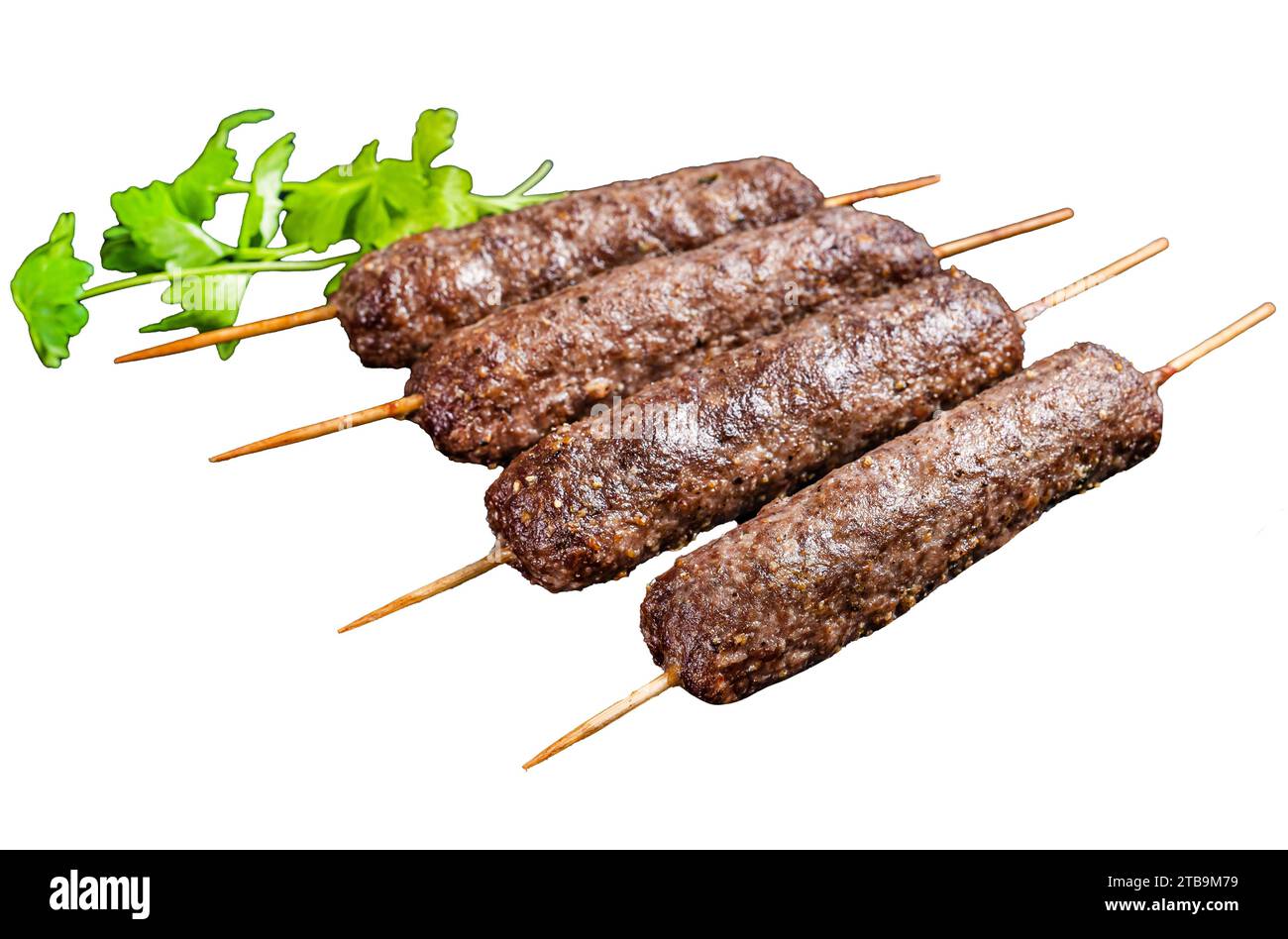 Grilled shish kebab, arabic kofta kofte kebab from mince lamb and beef ...