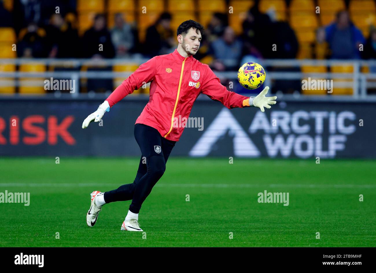 Burnley goalkeeper James Trafford warms up before the Premier League ...