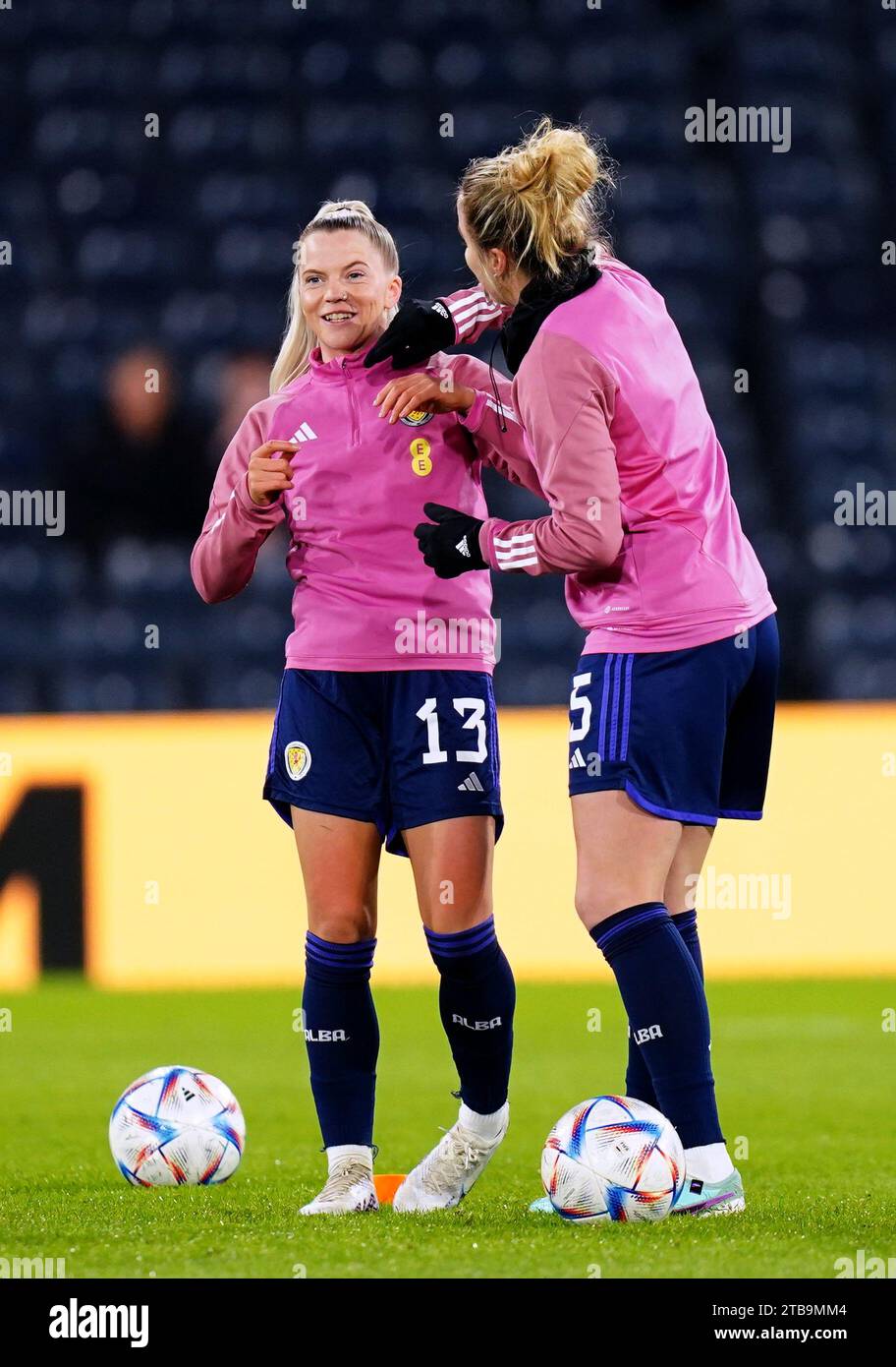 Scotland's Brogan Hay (left) ahead of the UEFA Women's Nations League ...