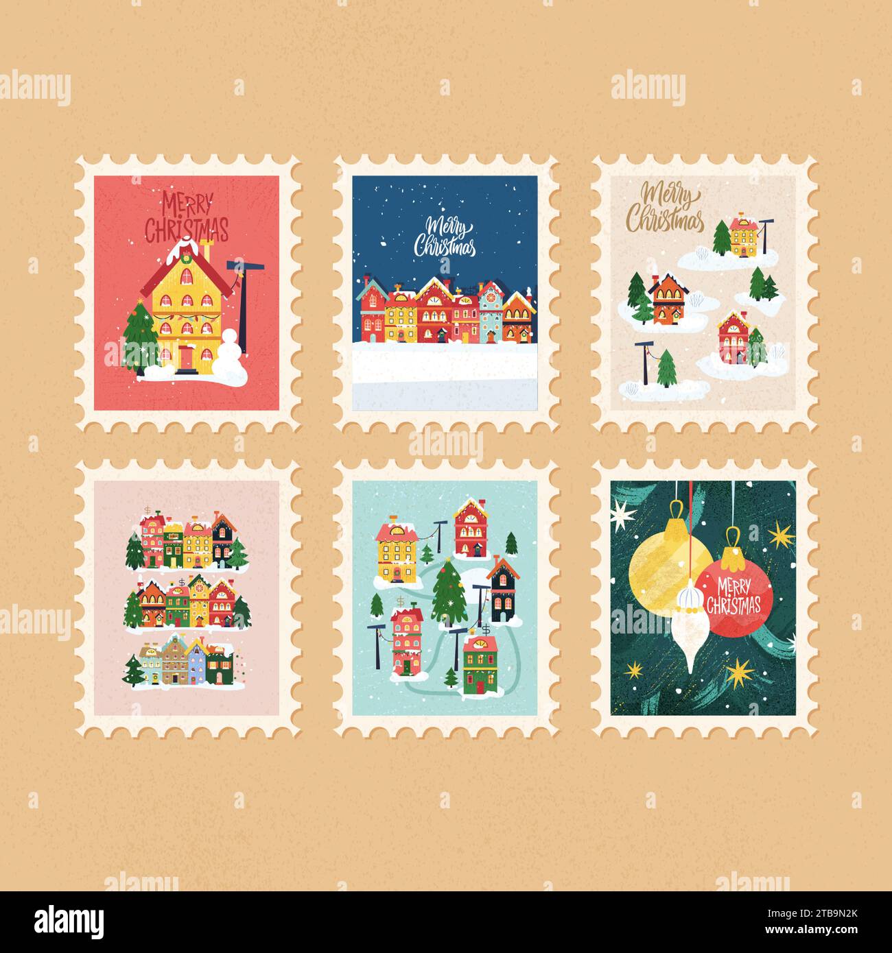 Postage stamps cartoon Stock Vector Images - Alamy