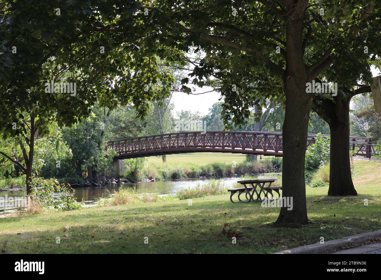 Foot Bridge Over Fox River Stock Photo - Alamy