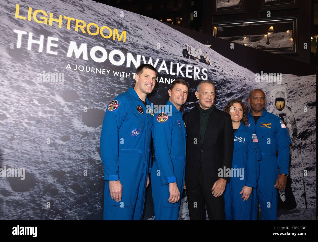 Tom Hanks (centre) arrives for the The Moonwalkers at Lightroom King's ...