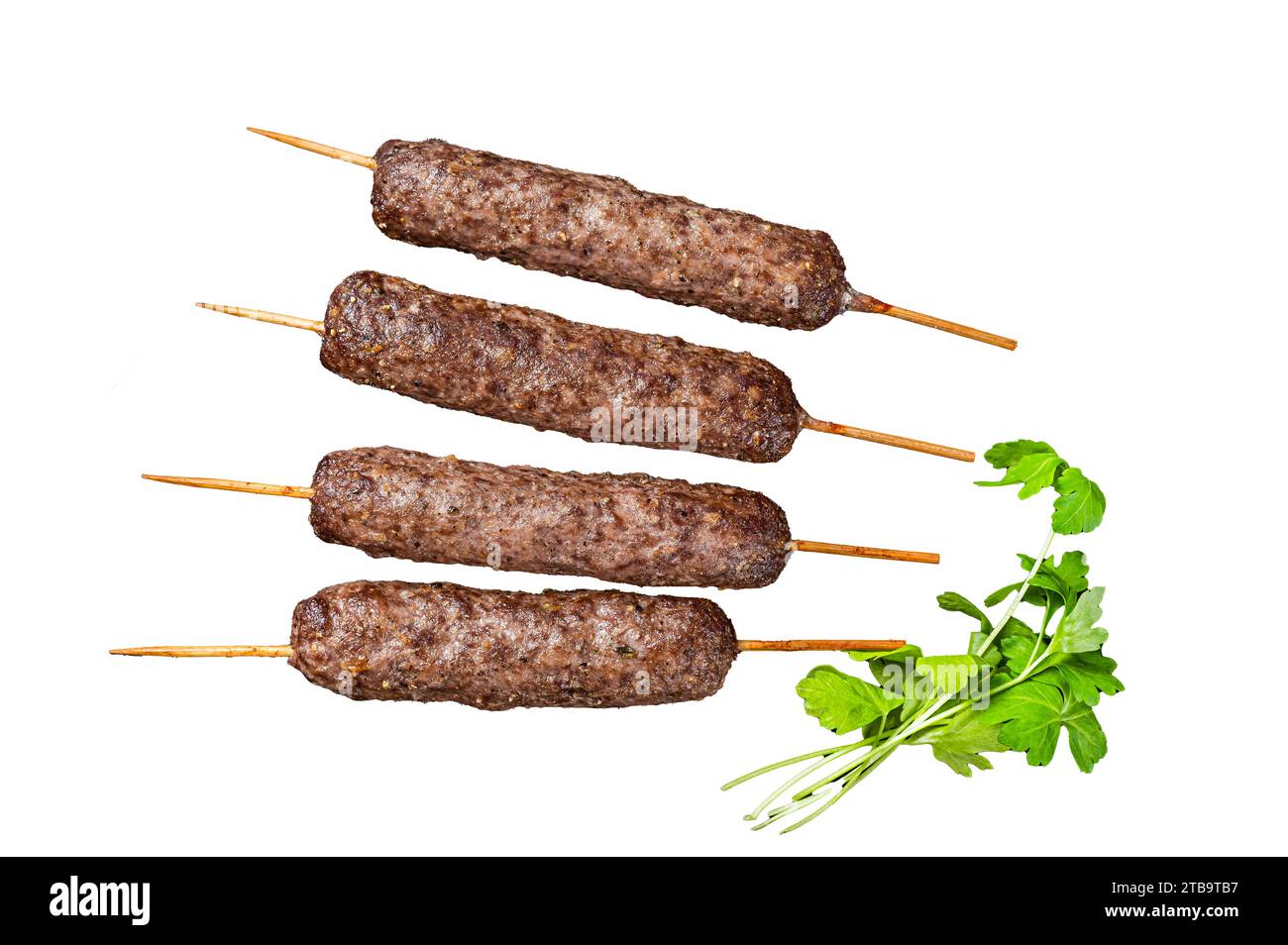 Grilled shish kebab, arabic kofta kofte kebab from mince lamb and beef ...